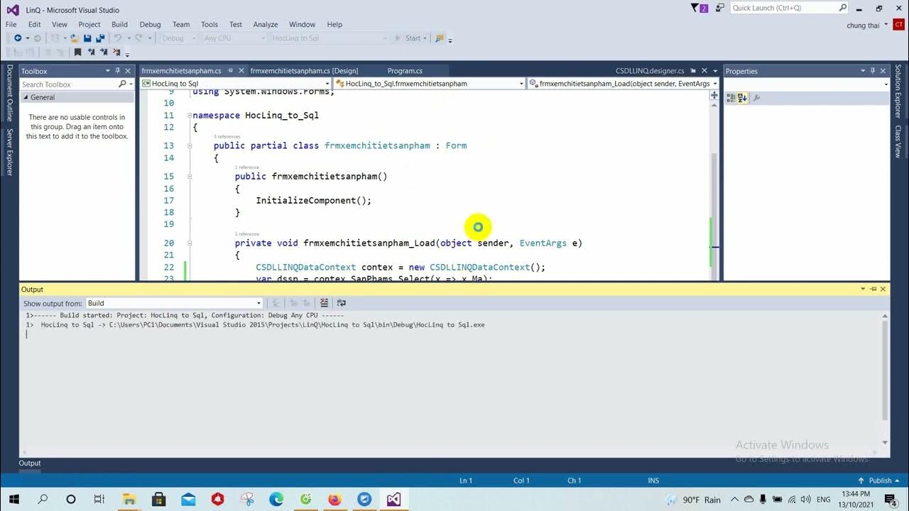 Linq to sql server cách xem chi tiết sản phẩm - YouTube