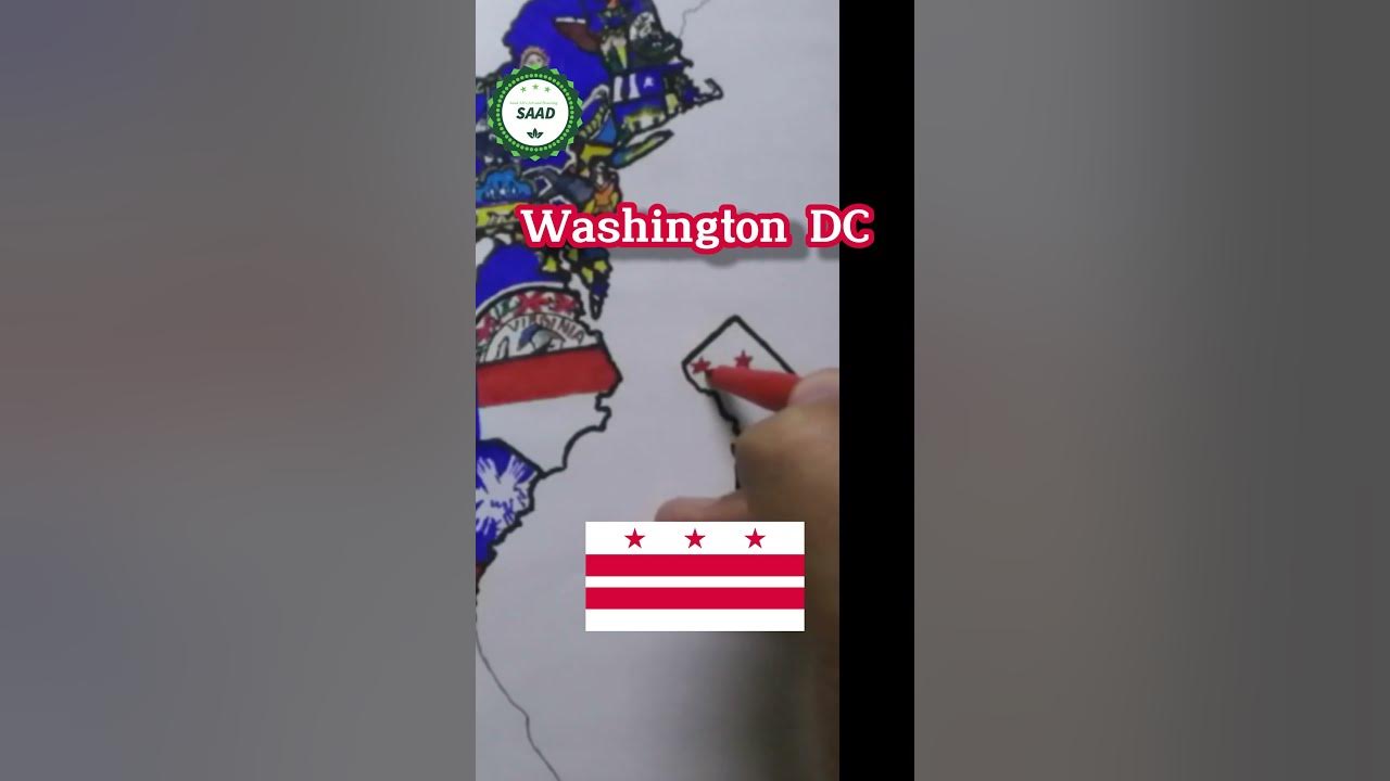 Washington DC flag map drawing - YouTube
