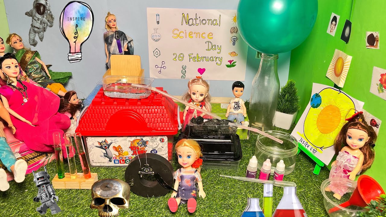 Barbie dolls science project! Barbie doll all routine in India! Barbie ...