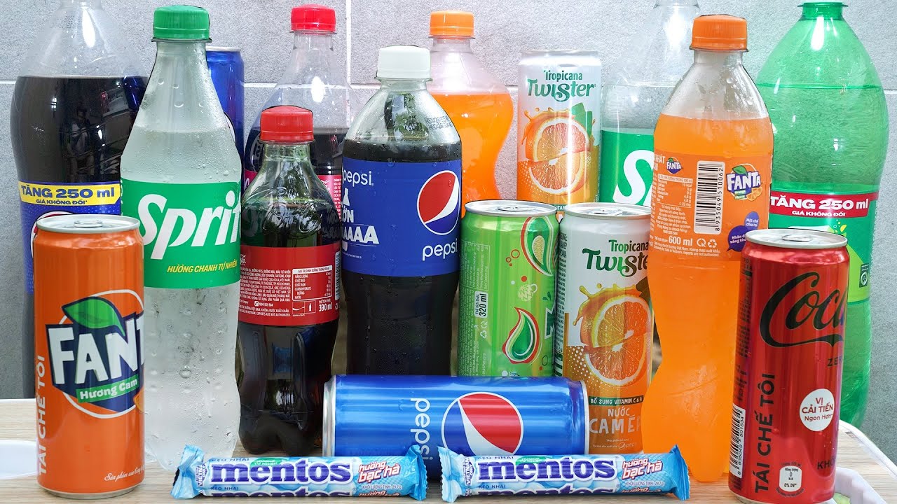 Compilation: How to make experiment with Coca Cola, Fanta, Pepsi, 7 Up ...