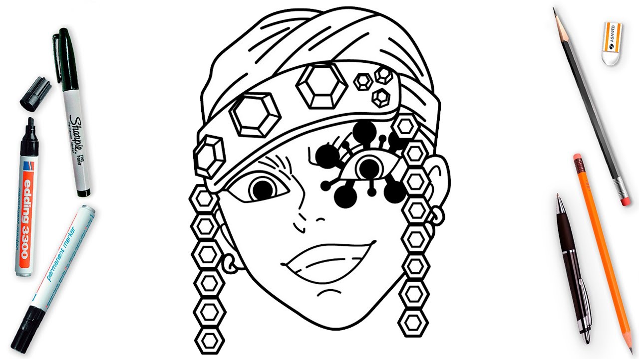 How To Draw Tengen Uzui Easy Step By Step | Kimetsu no Yaiba Drawing ...