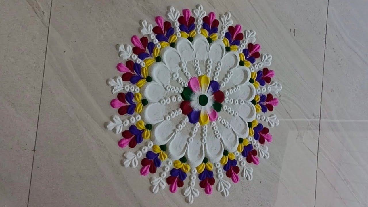 beautiful rangoli tutorial for beginners ️ - YouTube