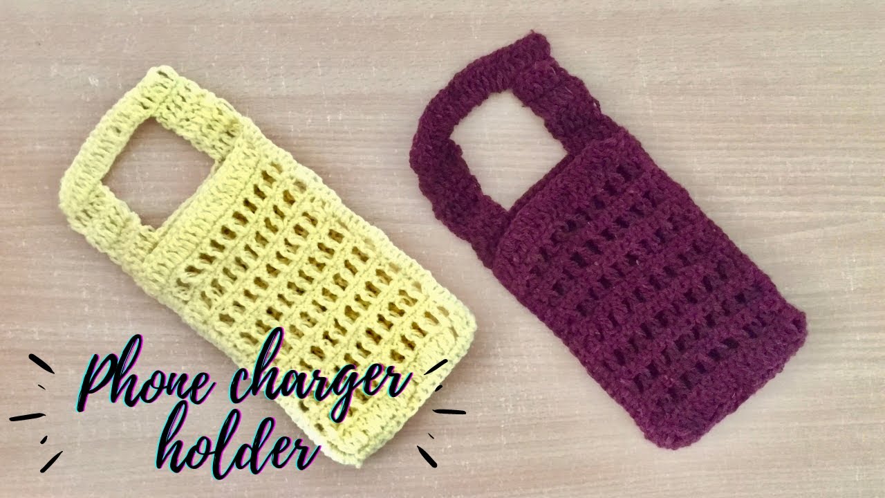 Crochet phone charger holder | crochet mobile phone charger holder ...