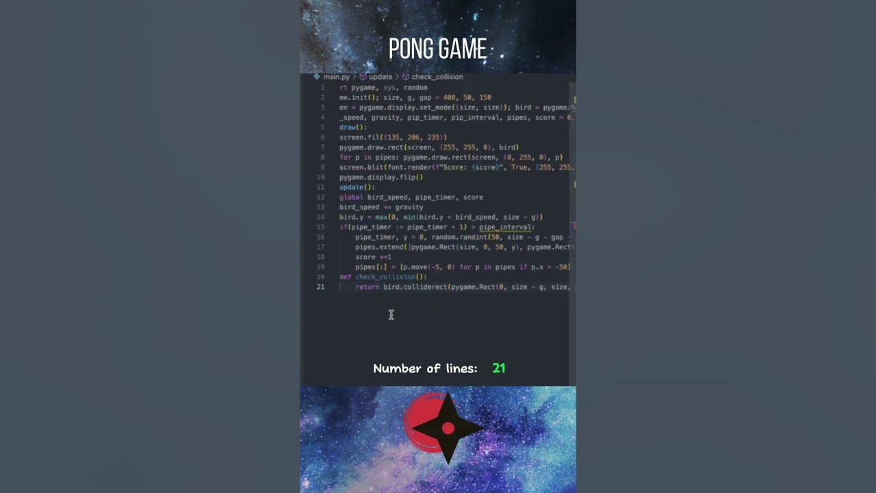 Flappy Bird in 30 Lines with Python | Pygame |#python #programming # ...