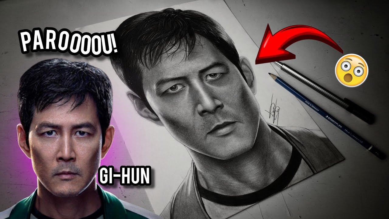 Round 6 - Desenhando Gi-hun ( Jogador 456) - Time lapse - Completo ...