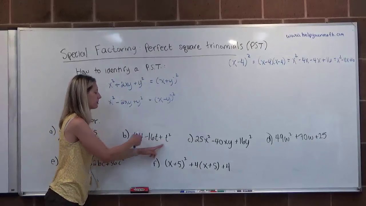 [SL]How to Identify a Perfect Square Trinomial - YouTube