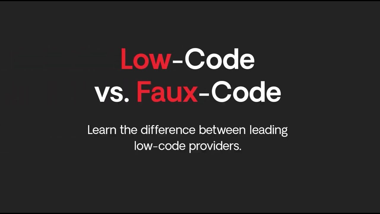 OutSystems low-code vs. The Other Guys: Say ‘no’ to faux code - YouTube