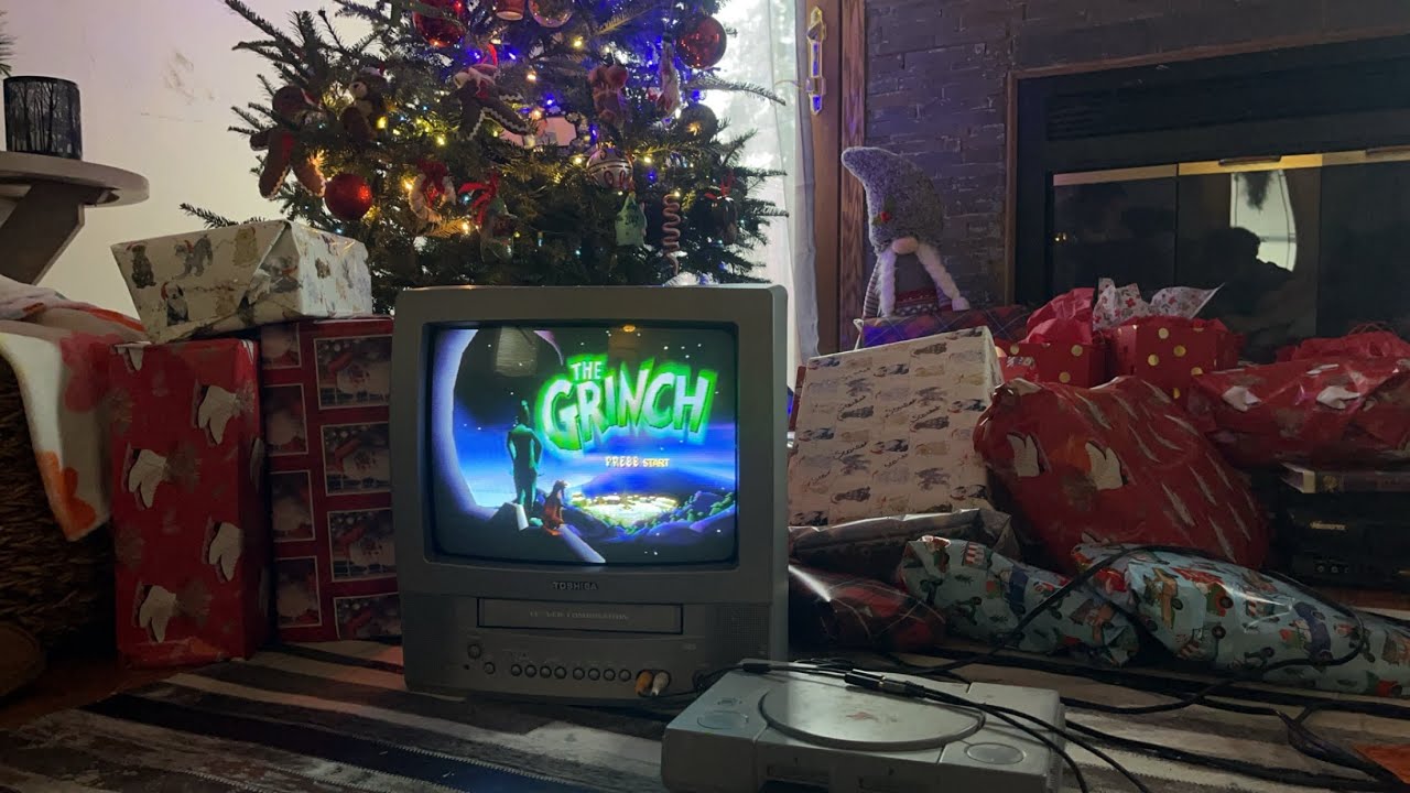 The Grinch Playstation 1 Gameplay in Front of a Christmas Tree and ...
