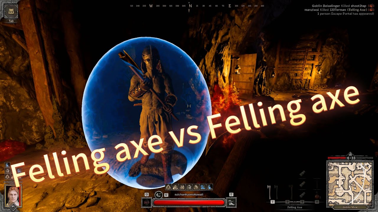 felling axe vs felling axe dark and darker barbarian Hotfix 18 - YouTube