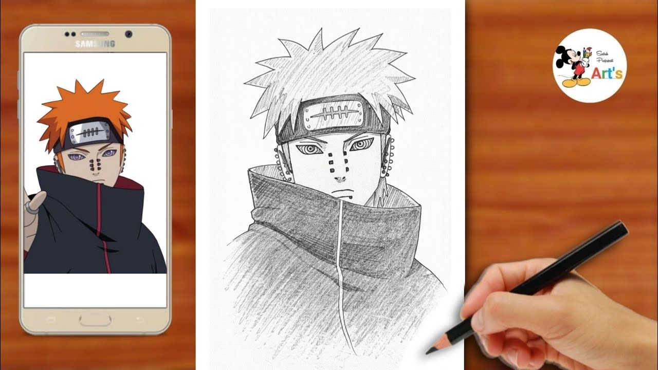 How to Draw Pain (Nagato Uzumaki) Step by Step || Naruto Anime Drawing ...