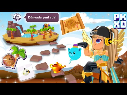 Yeni gizemli adaya gittim!🙀 Yeni çıkartmalar ve bedava pet!✨️ | PK XD TÜRKÇE