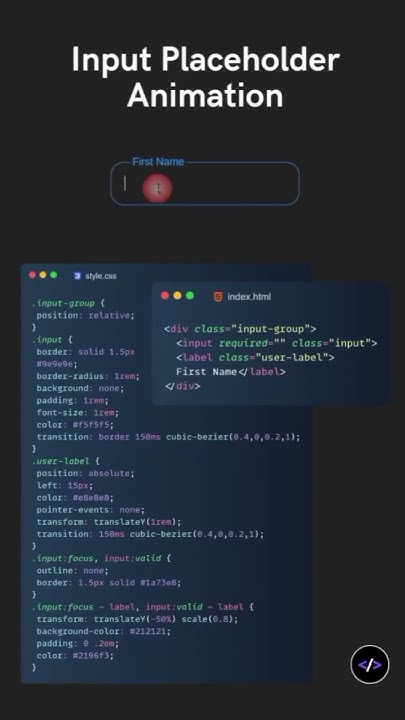 Input Placeholder Animation using pure CSS (#Day 37) #shorts #shortvideo #viral #viralvideo ...