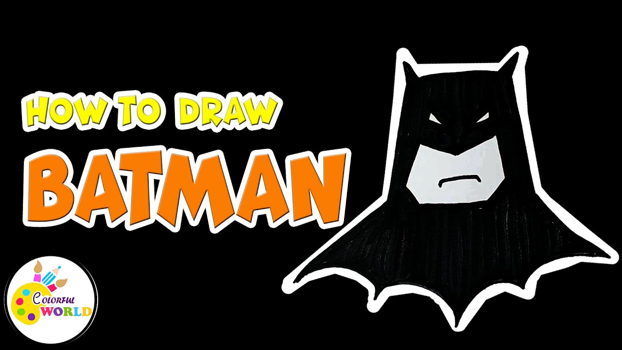 How To Draw Batman / draw simple batman for beginners - YouTube