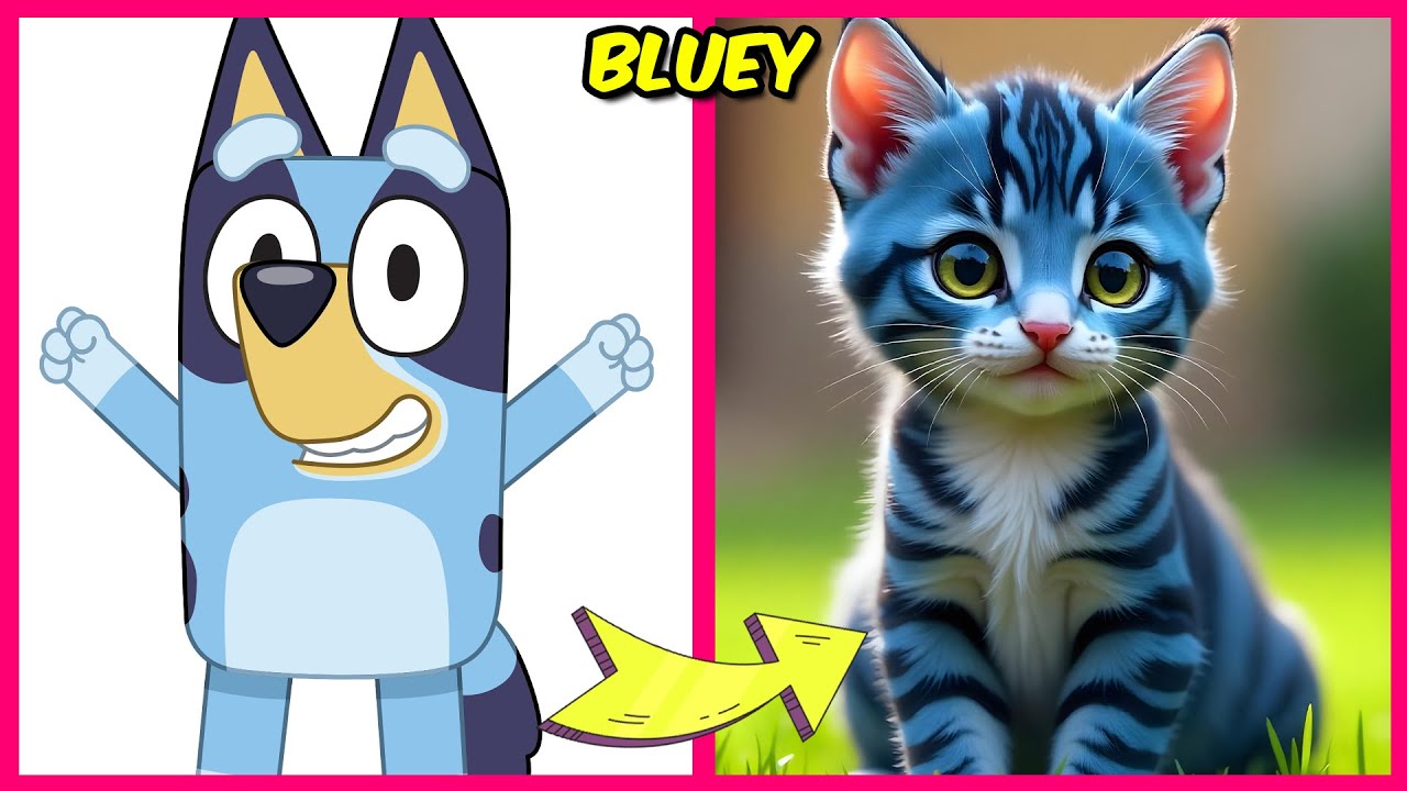 🐶BLUEY Movie Characters As Cats💙😾+ Guess The Emoji + Their Favorite ...