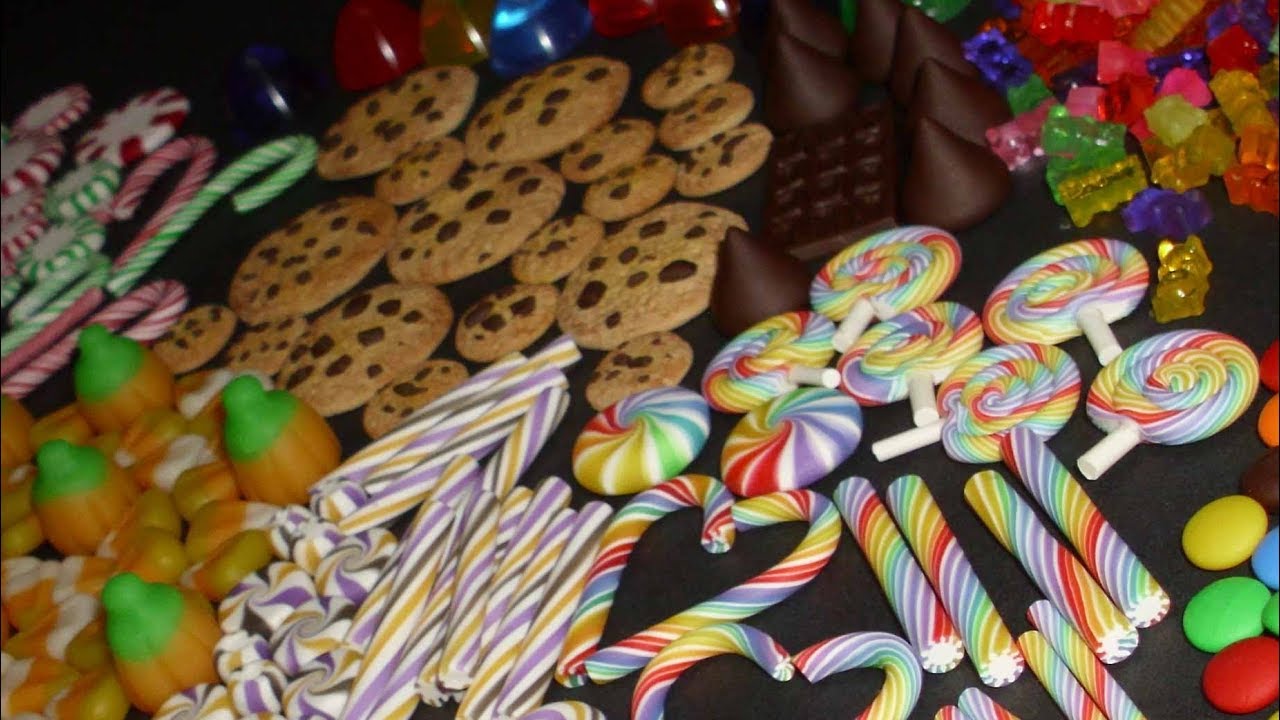 Polymer clay and resin candy for decoration - YouTube