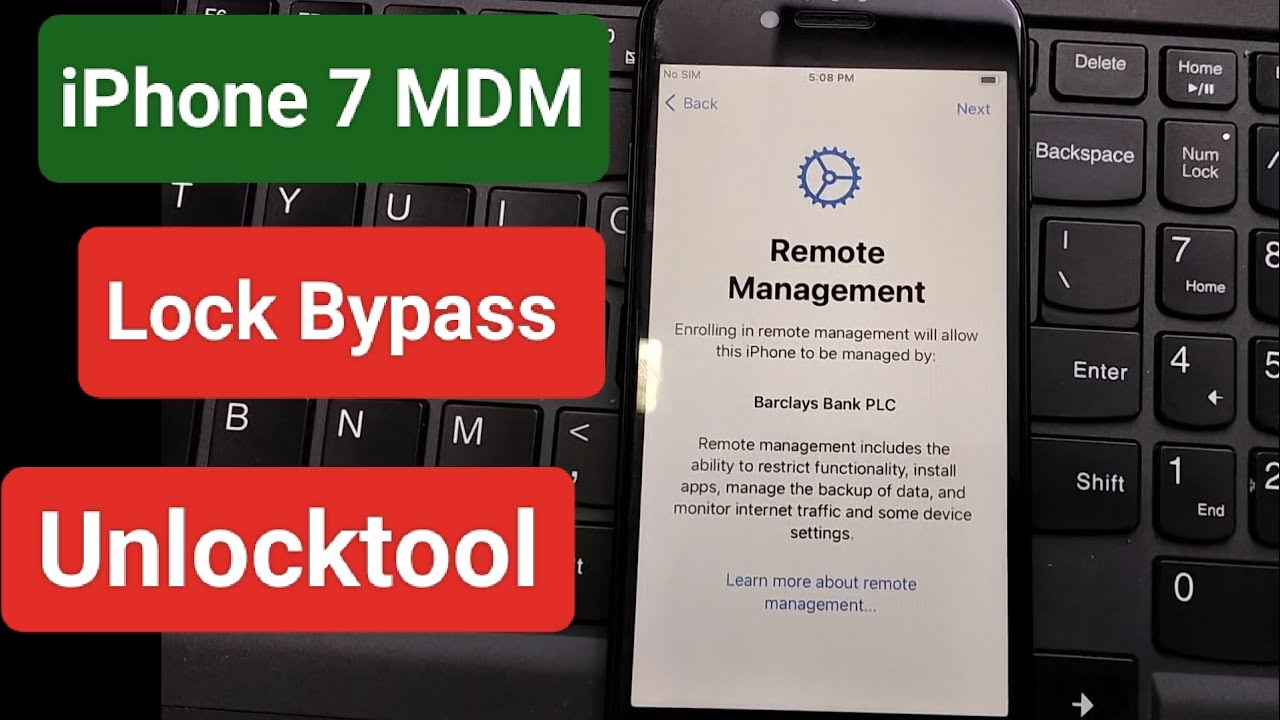 iPhone 7 MDM Lock Bypass With unlocktool - YouTube
