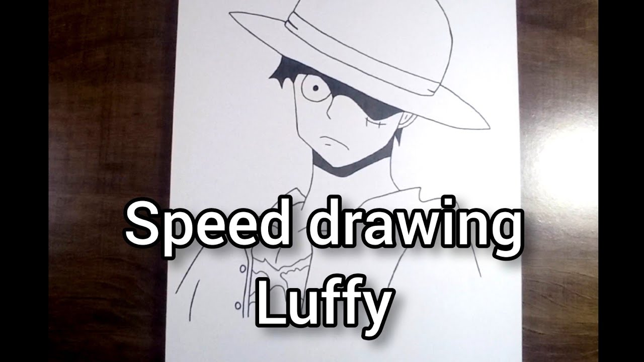 Speed art Monkey D. Luffy (One Piece) Line art - YouTube