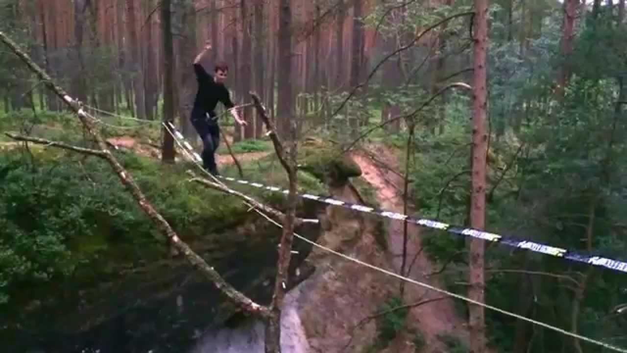 Highline / Slackline Fail Fall - YouTube