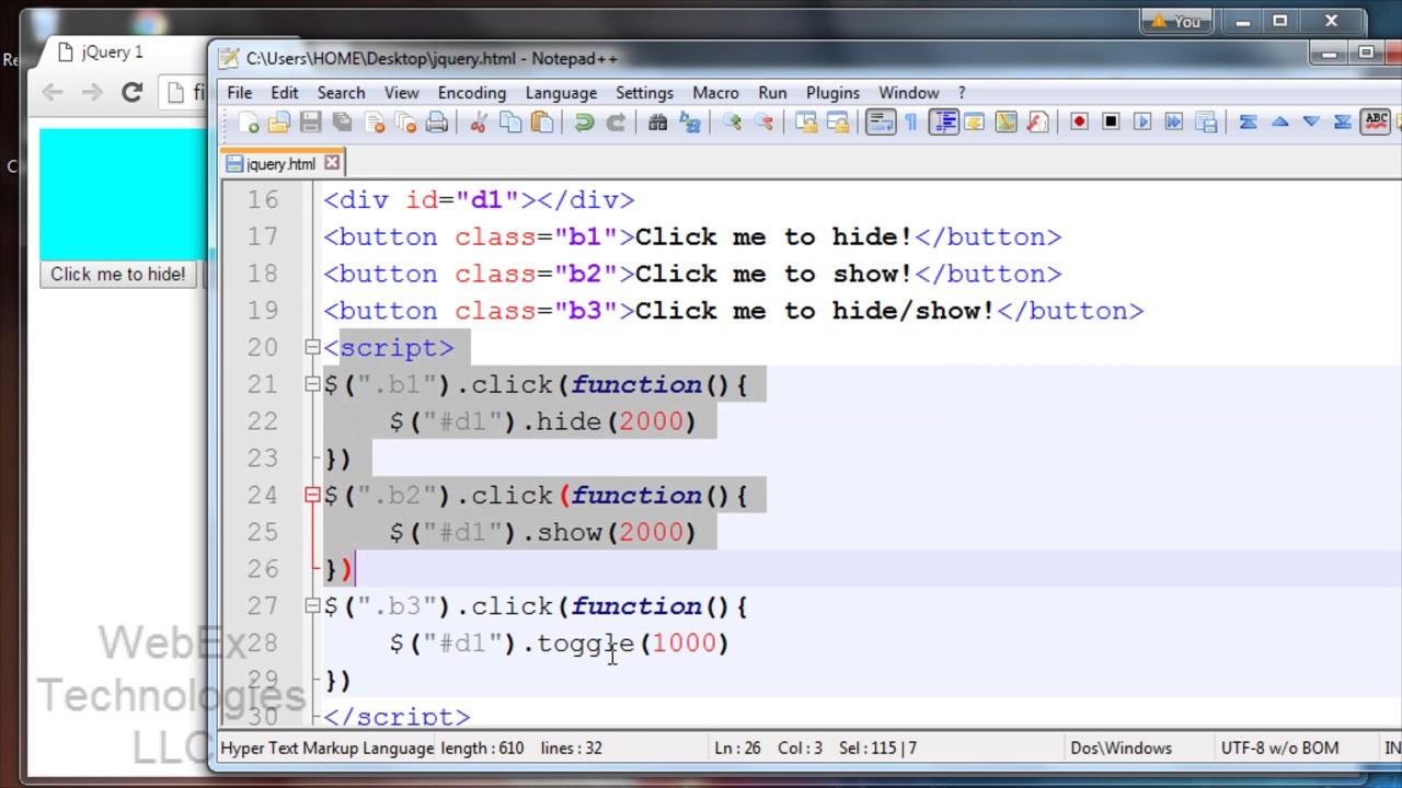 Jquery դաս №1 Youtube