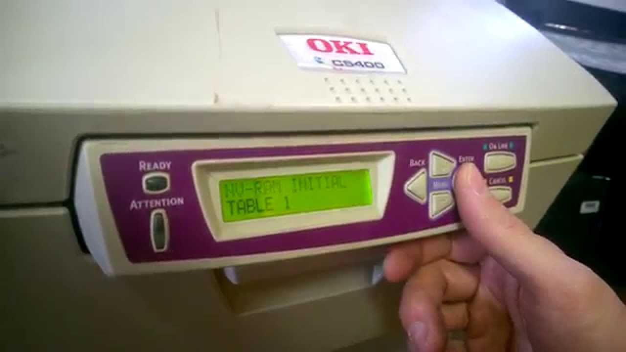 Reset drukarki OKI C5400, nie chip, tylko przyciskami w menu - YouTube