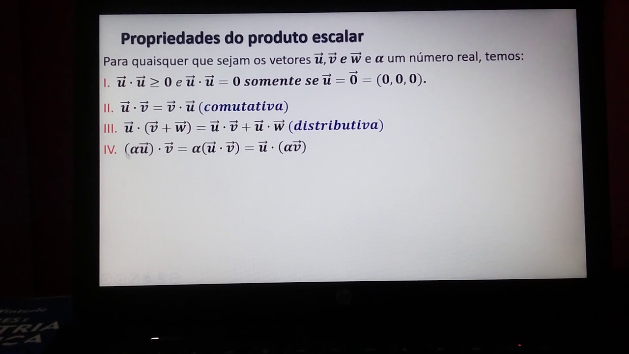 Aula 03: Propriedades do produto escalar. Parte 02 - YouTube