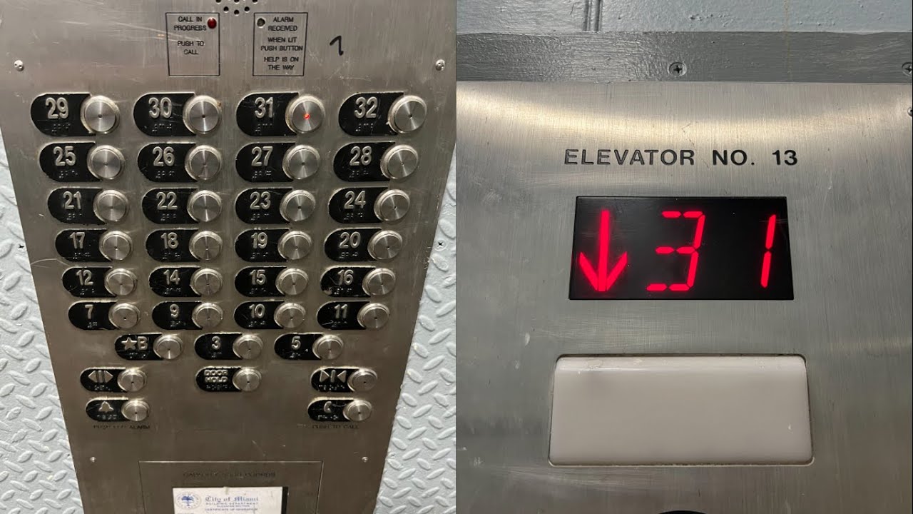 INFAMOUS 32 FLOOR Otis Traction Freight Elevator at SunTrust Tower in ...
