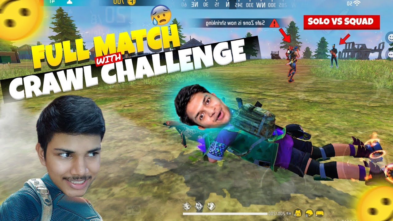Only Crawl Kill Challange Solo vs Squad 😉 ll Free Fire Max @TondeGamer ...