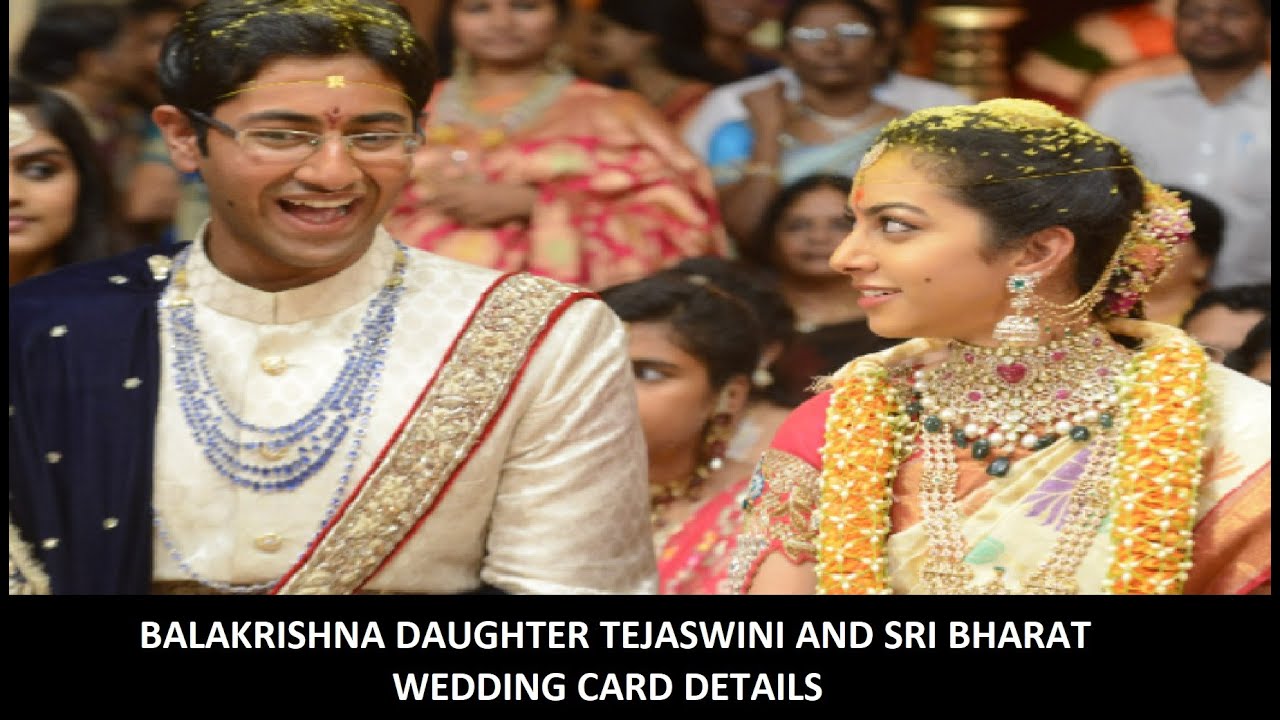 Balakrishna second daughter Tejaswini wedding card very elegant ...