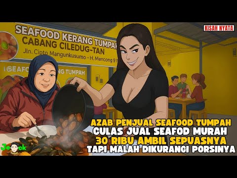 AZAB PENJUAL SEAFOOD MURAH AMBIL SEPUASNYA TAPI MALAH DIKURANGI PORSINYA || ANIMASI AZAB