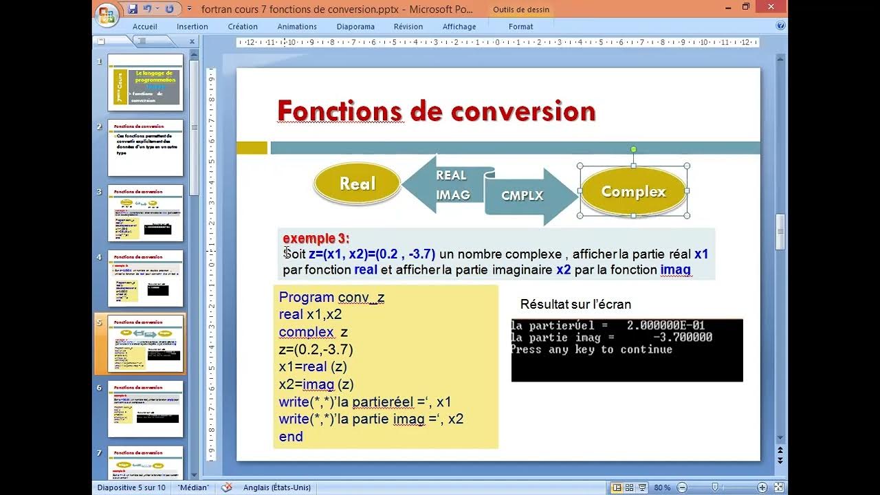fortran cours 7 les fonctions de conversion - YouTube