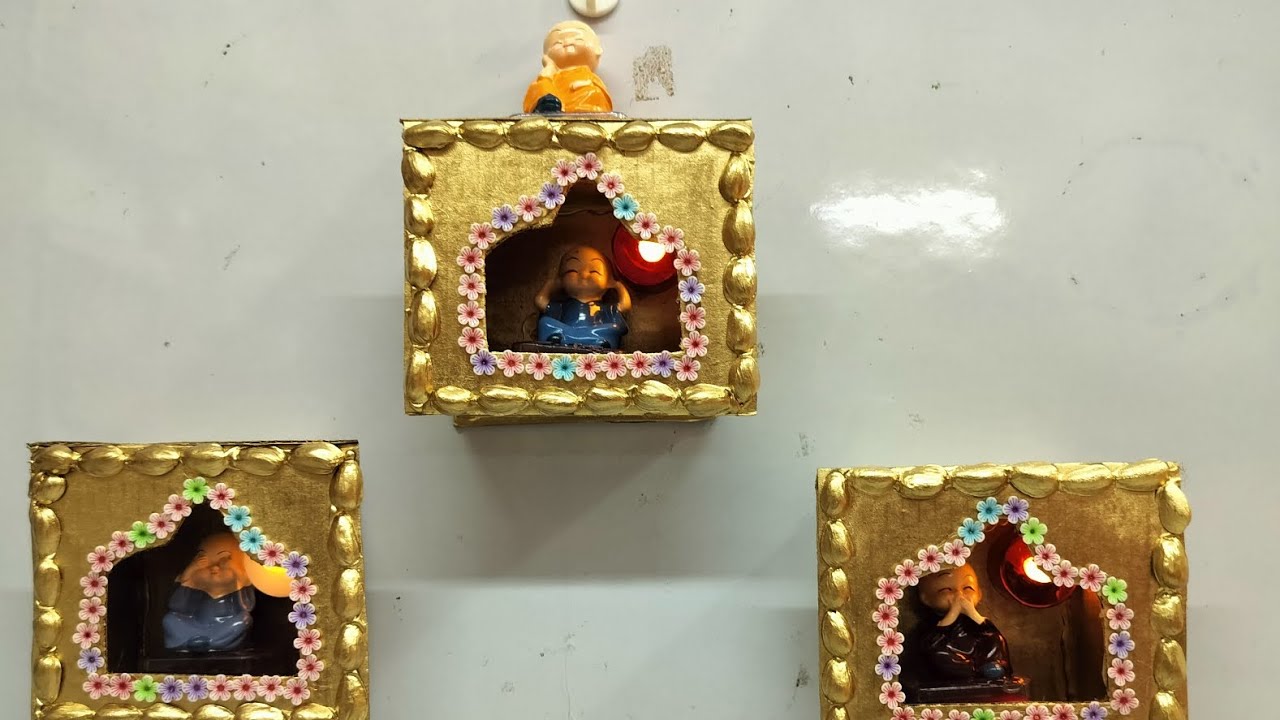 wall hanging , card board craft decoration ideas for home - YouTube