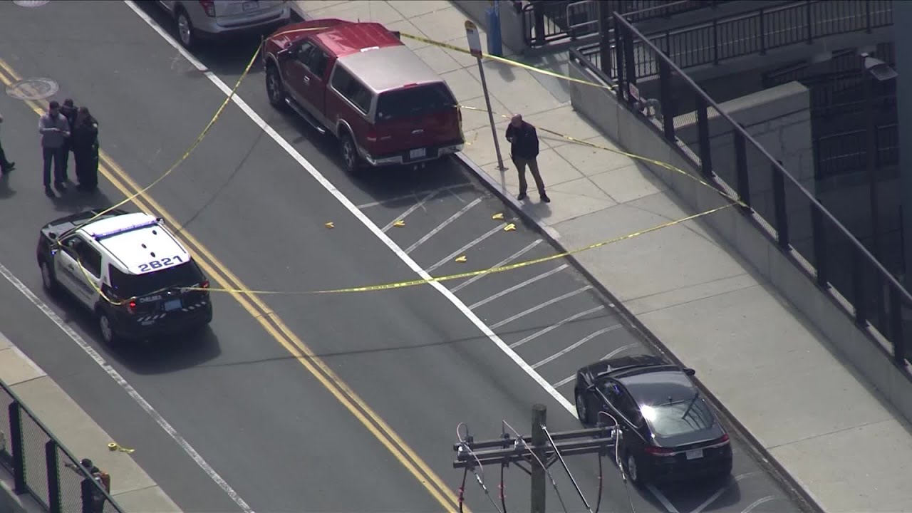 Sky5 over scene of shooting in Chelsea, Massachusetts - YouTube
