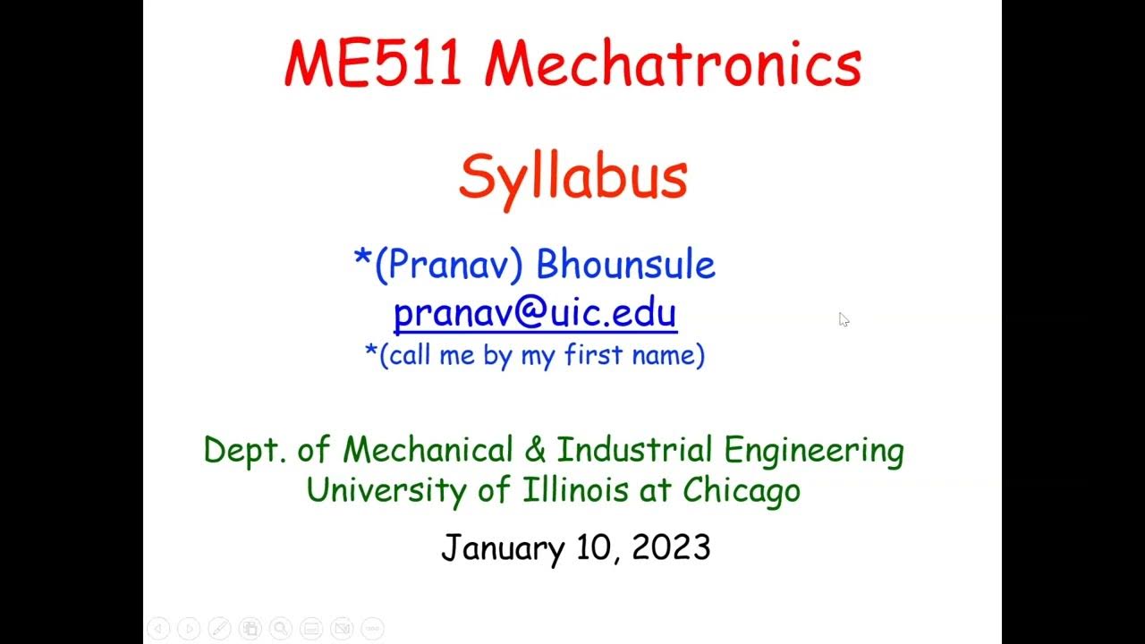 Mechatronics Lec0: Syllabus (Spring 2023) - YouTube