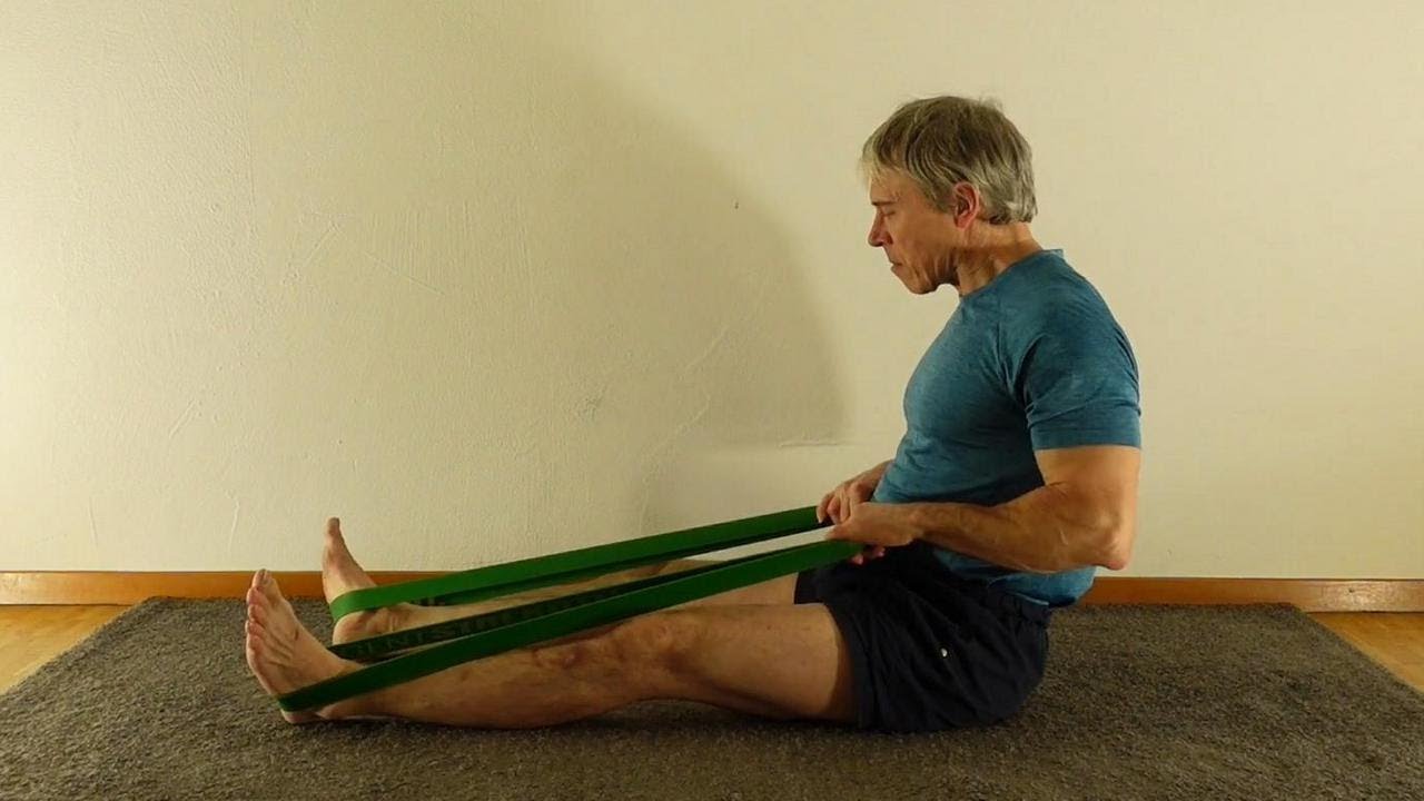 Resistance band seated row - YouTube