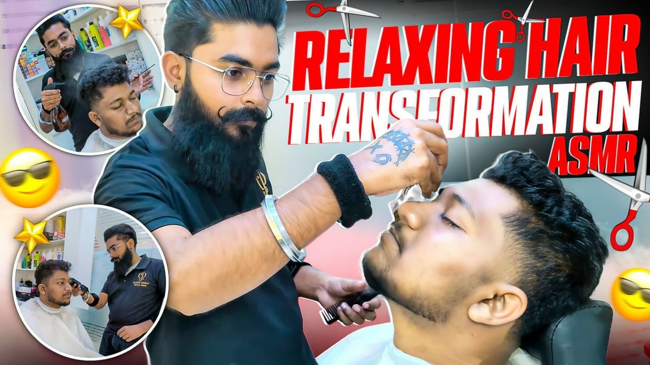 Traditional Relaxing Scissors Haircut Transformation ASMR | No Talking ...