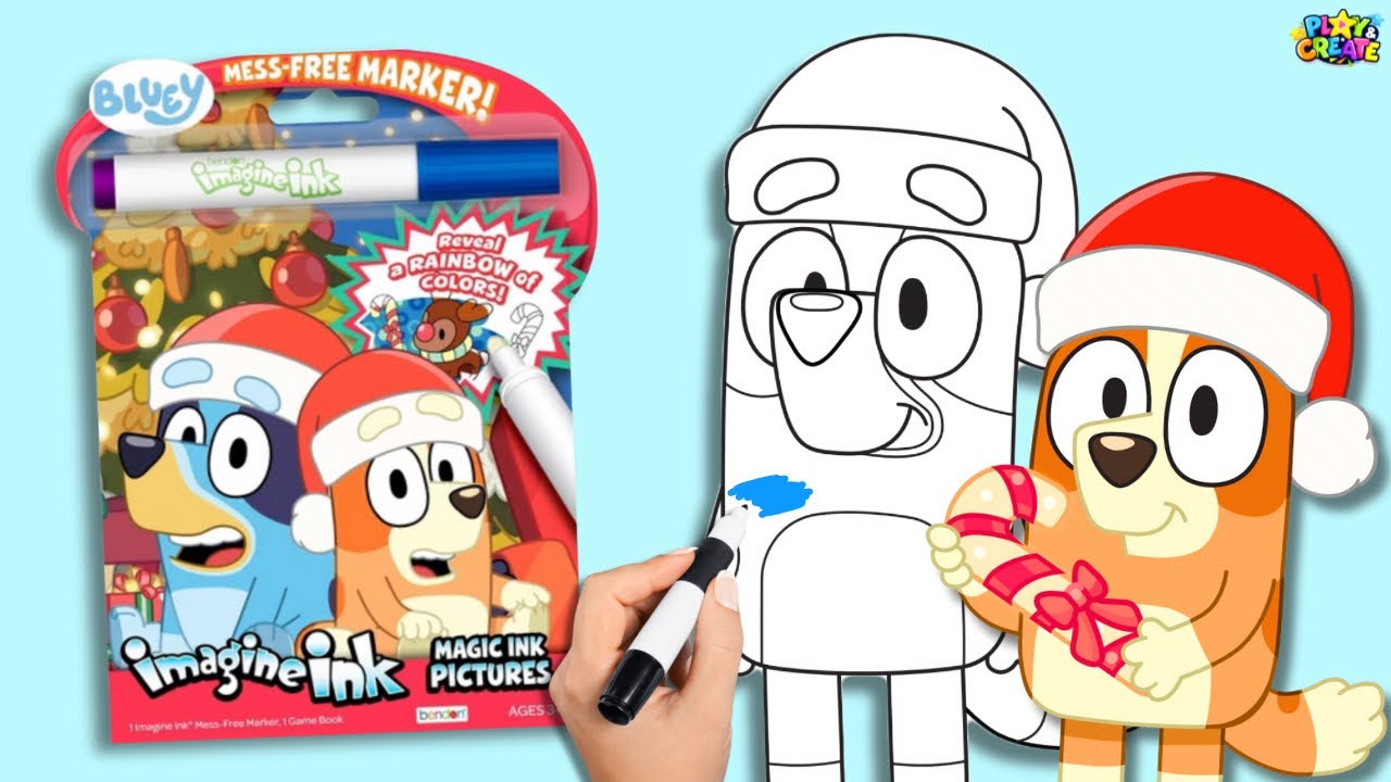 Bluey Christmas Special Coloring and Craft! - YouTube