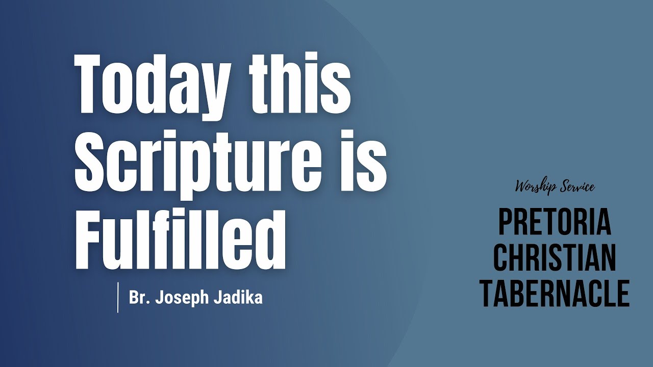 Today this Scripture is Fulfilled | Wed. 12.07.2023 | Bro. Joseph ...