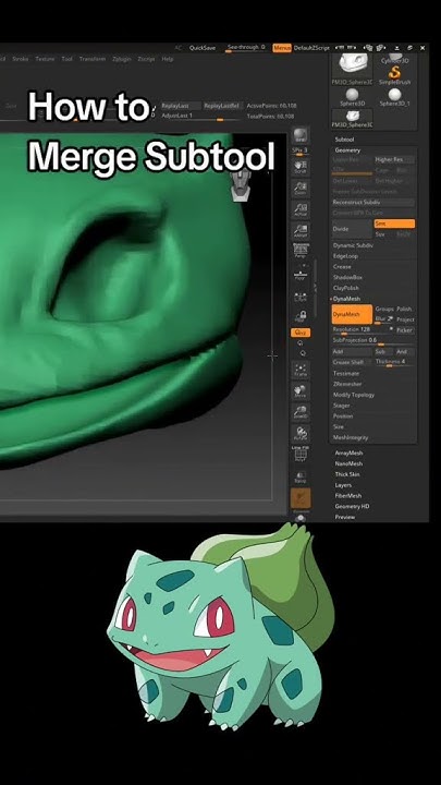 Merge Subtool #zbrush - YouTube