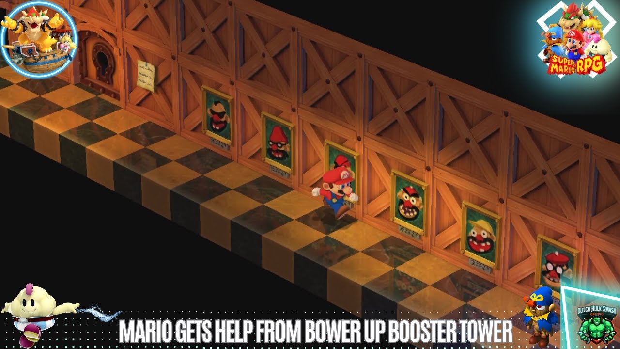 Mario gets help from Bower up Booster Tower in Super Mario RPG Remake ...