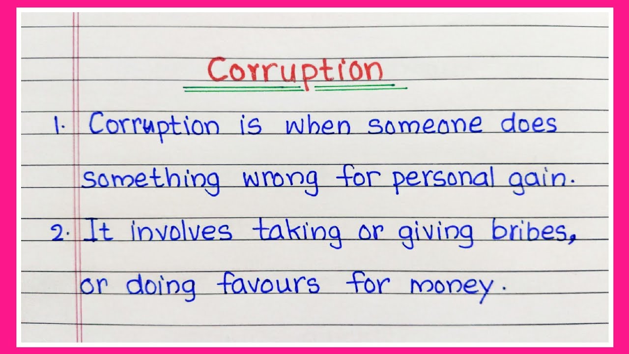 Corruption Essay in English | 10 Lines on Corruption | Corruption 10 ...