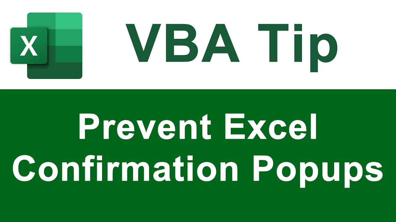 Prevent Excel Alerts Using VBA Macros YouTube Prevent Excel Alerts Using VBA Macros YouTube