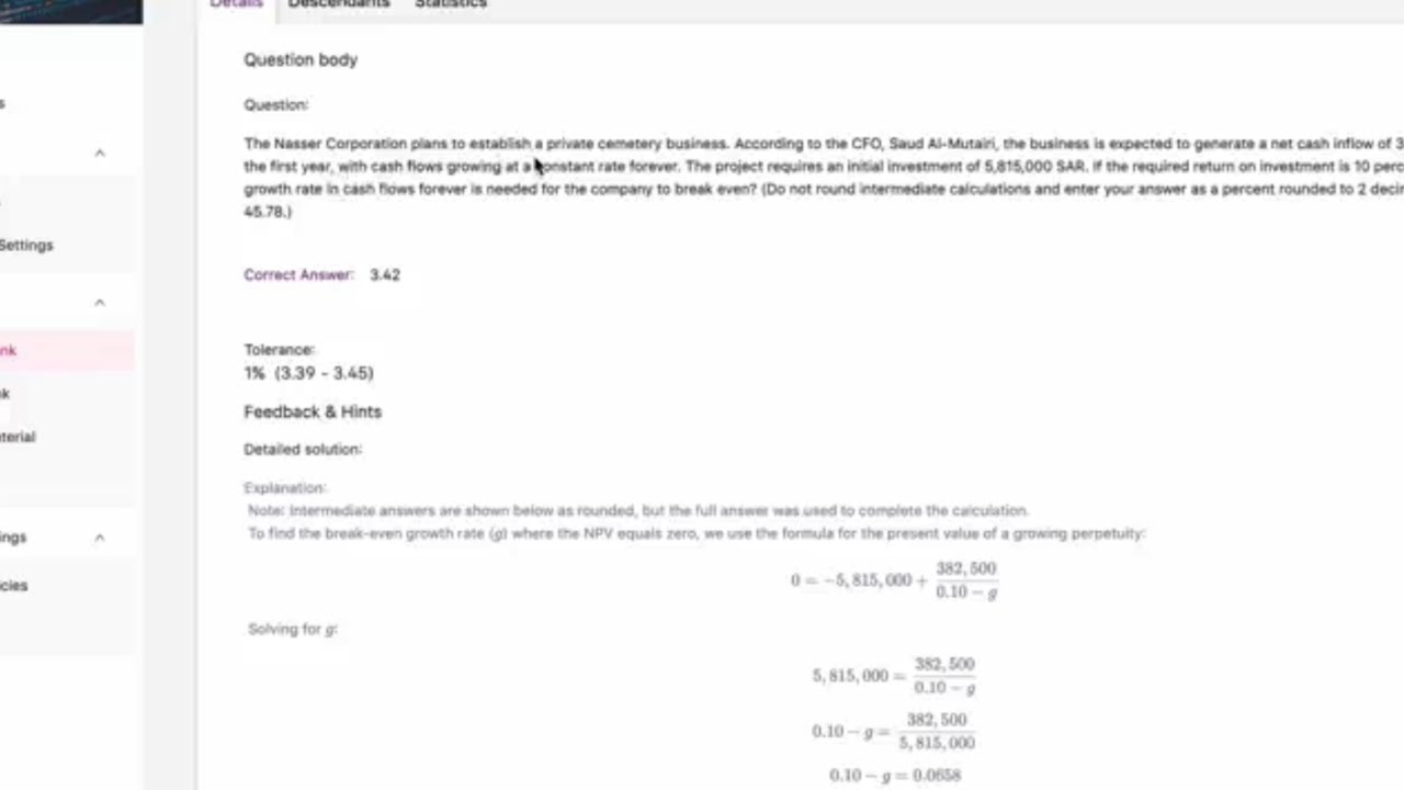 Break-Even Growth Rate Calculation - YouTube