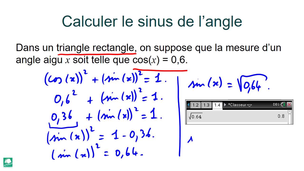14 trigonometrie relation trigo exemple 1 - YouTube