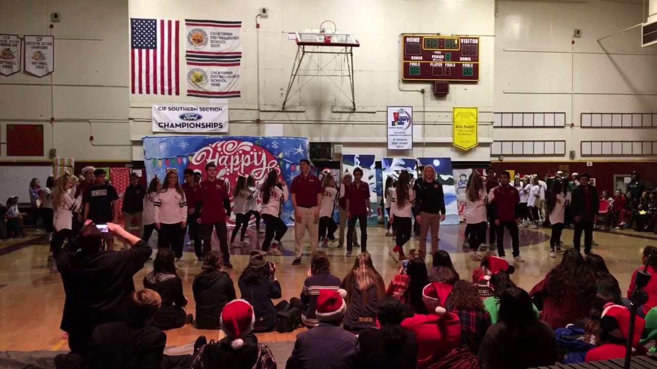 El Modena Cheer Holiday Assembly 2016 - YouTube