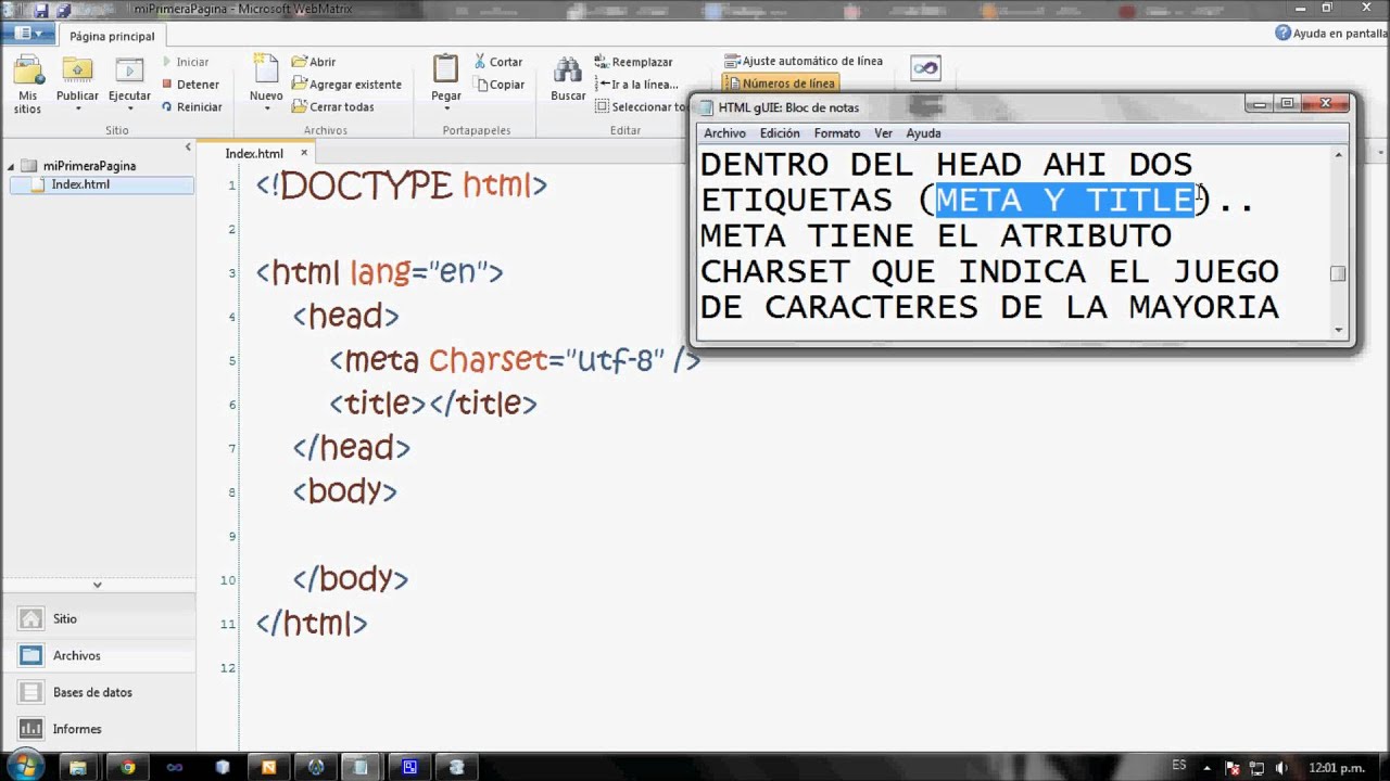 WebMatrix -Html part1 - YouTube