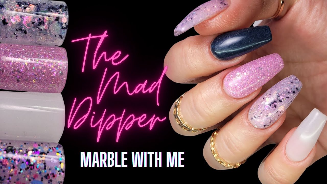 MARBLE NAILS | The Mad Dipper | Marble Dip Powder - YouTube