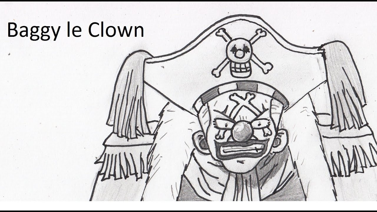 dessin de Baggy le clown dans one pièce - YouTube