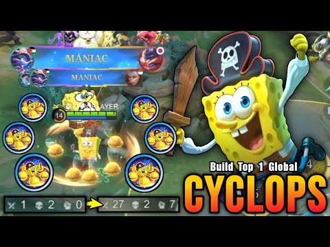 27 Kills + 2x MANIAC!! Cyclops Comeback From a Bad Start!! - Build Top 1 Global Cyclops ~ MLBB