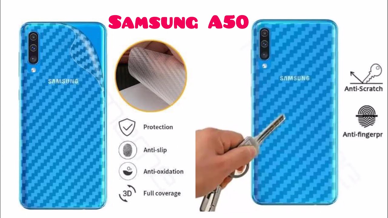 How To Install Carbon Sticker Skin For Samsung A50 - YouTube