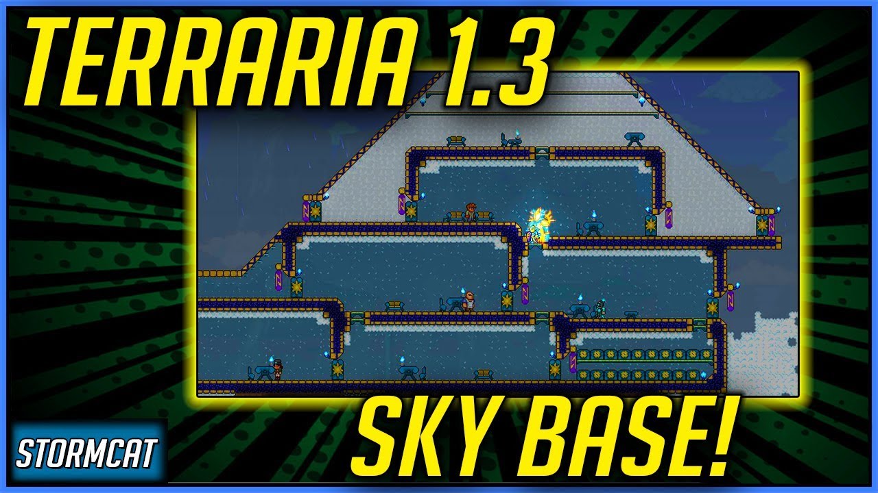 TERRARIA 1.3 SKY BASE - FLOATING ISLAND BASE BUILD IN TERRARIA 1.3 ...